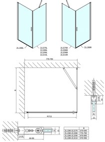 Polysan ZOOM LINE obdélníkový sprchový kout 800x900mm L/P varianta ZL1280ZL3290