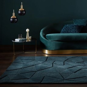 Zelenomodrý ručně tkaný vlněný koberec 160x230 cm Shard Teal – Flair Rugs