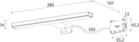 Sapho Esther 2 LED osvětlení zrcadla 6W 280 x 14 x 107 mm černá E27679CI