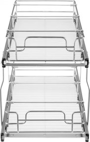 2-vrstvá drátěná výsuvná skříňka pod dřez Organizér 30,5 × 53,3 cm zásuvkový koš