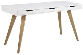 Psací stůl ve skandinávském stylu Zásuvky Bílo - hnědý VIKTOS