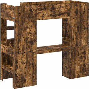 Rám patrové postele se stolem s policí Kouřový dub 75 x 190 cm 3410431