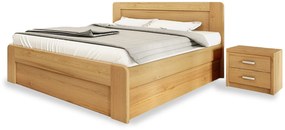 Postel Postelia SISI s úložným prostorem 160 x 200 cm - dub - Dřevěná postel z masivu, manželské dvoulůžko o šíři masivu 3,7 cm