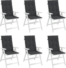 vidaXL Podušky na židli vysoké opěradlo 6 ks 120x50x3cm textil [314111] Barva: Černá
