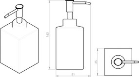 Aqualine Aqualine, VERBENA dávkovač mýdla na postavení, keramika, VE81
