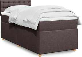 Box spring postel s matrací tmavě hnědá 90x200 cm textil 3288880