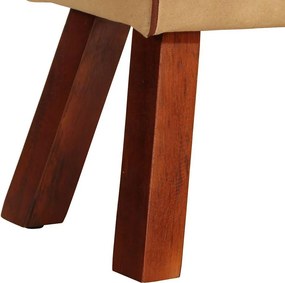 Lavice gymnastický kůň 58 cm hnědá pravá kůže a mangovník 320785