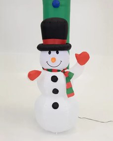 Nafukovací vánoční oblouk se Santa Clausem a sněhulákem 250 × 195 cm