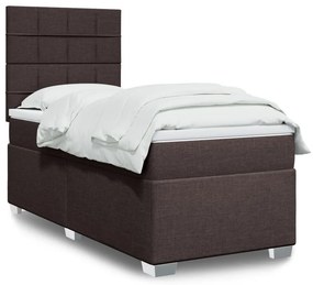 Box spring postel s matrací tmavě hnědá 90x200 cm textil 3290374