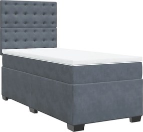 Box spring postel s matrací tmavě šedá 80 x 200 cm samet 3293075