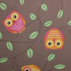 AKCIA: 120x170 cm Detský kusový koberec Little Owls - obšitý zo všetkých strán, šíře, hnedá, filc, detská izba, AladinWorld Expres