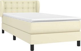 Box spring postel s matrací krémová 100x200 cm umělá kůže 3127297