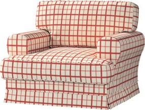 Potah na křeslo IKEA Ekeskog barva červená látka vzorované