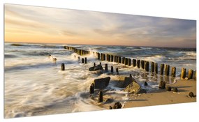 Obraz moře a kamenů (100x40 cm)