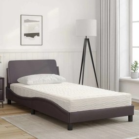 Postel s matrací Dover šedá 100 x 200 cm umělá kůže 3208360