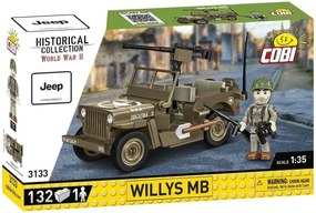 Cobi 3133 americký ozbrojený terénní automobil jeep willys mb