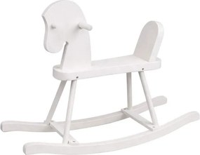 Dřevěný houpací koník pro děti Baby Mix bílý