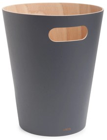 Umbra - Odpadkový koš Woodrow - tmavě šedá/přírodní - 27,9x22,9x22,9 cm