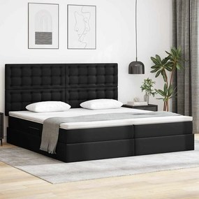 Postel s úložným prostorem s čelo Černá 200 x 200 cm Umělá kůže 3371681