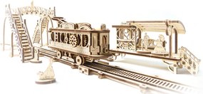 Ugears 3D dřevěné mechanické puzzle Mechanical Town tramvajová linka