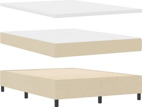Postel s boxspringem s čelo Krémová 140 x 190 cm textil 3339390