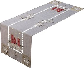 Běhoun s výšivkou TŘI SVÍČKY 40 x 110 cm