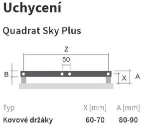 Isan Quadrat Sky Plus 1245 x 600 mm koupelnový radiátor bílý