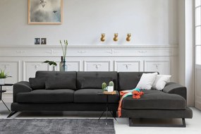 Designová rohová sedačka Heimana 308 cm antracitová - pravá
