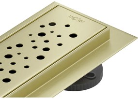 Mexen Flat 360° M12 otočný lineární odtok 80 cm, zlatý kartáčovaný - 1A21080-40