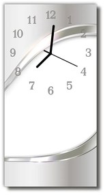 Skleněné hodiny vertikální Umění Abstrakce bílých čar 30x60 cm