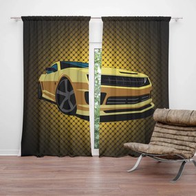 Sablio Závěs Chevrolet Camaro Žlutá mřížka: 2ks 140x250cm