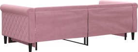 Válenda s přistýlkou růžová 90 x 200 cm samet 3197774