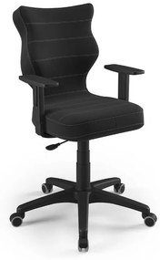 Entelo Výškově nastavitelná židle s područkami k psacímu stolu ČERNÁ Zvolte rozměr: dítě 159 - 188 cm (výška stolu 71 - 82 cm)