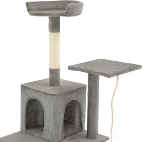 Škrabadlo pro kočky se sisalovými sloupky 120 cm šedé 170590