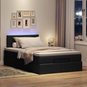 Osmanský postel s matrací černá 120x200 cm textil 3312300