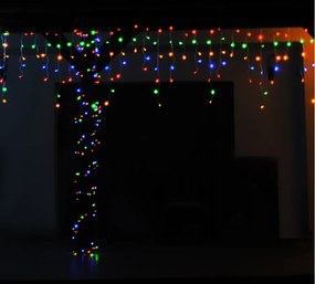 Vánoční venkovní/vnitřní osvětlení, 60 rampouchů, 300 LED - 15m - barevné