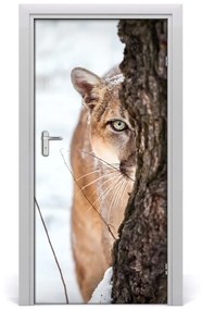 Fototapeta samolepící na dveře horská puma 85x205 cm