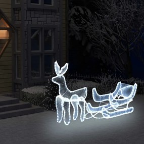 vidaXL Vánoční světelná dekorace vyplétaný sob se sáněmi 432 LED diod [289971] Barva: Studená bílá
