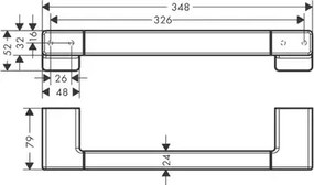 Hansgrohe - Madlo, délka 35 cm, matná černá
