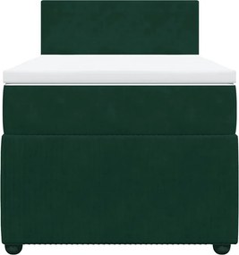 Box spring postel s matrací tmavě zelená 90x200 cm samet 3289935