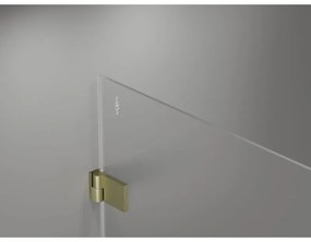 Mexen Lunar-B Duo, výklopný sprchový kout 100 x 70 cm, 8mm čiré sklo, zlatý matný profil, 832-100L-070P-55-00