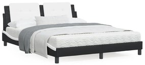 Rám postele s čelem černý a bílý 160 x 200 cm umělá kůže