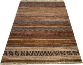 HU Vícebarevný moderní koberec Banco 1049 – hnědý Rozměr: 60x110 cm