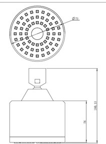 Novaservis - Pevná sprcha průměr 75 mm chrom, RUP/141,0