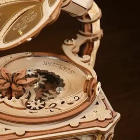 ROBOTIME Hrací skříňka Gramofon Diva / Dřevěné 3D puzzle / 200+ dílků