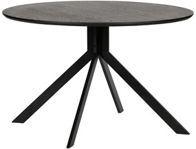 Hoorns Černý dřevěný kulatý jídelní stůl Arisa 120 cm