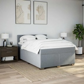 Box spring postel s matrací světle šedá 140 x 200 cm textil 3288211