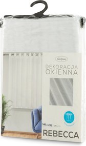 ZÁCLONA NA KROUŽCÍCH REBECCA 300X150 CM BÍLÁ