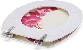 MSV LANYU WC prkénko bílé s motivem / MDF / Ocelové panty / 56 × 360 ×