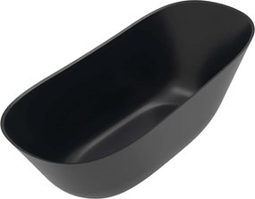 Villeroy & Boch Theano - Volně stojící vana 170x75 cm, Silent Flow, Quaryl, Pure Black UBQ170ANH7F200TVR7